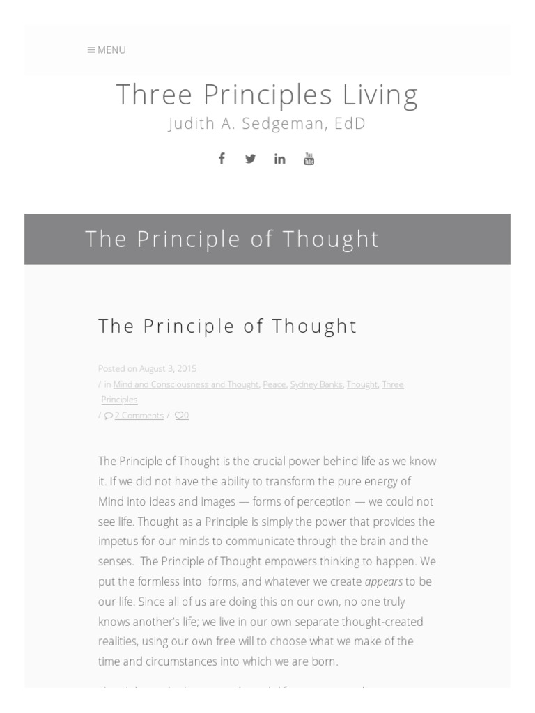 The Principle of Thought | PDF | Thought | Free Will