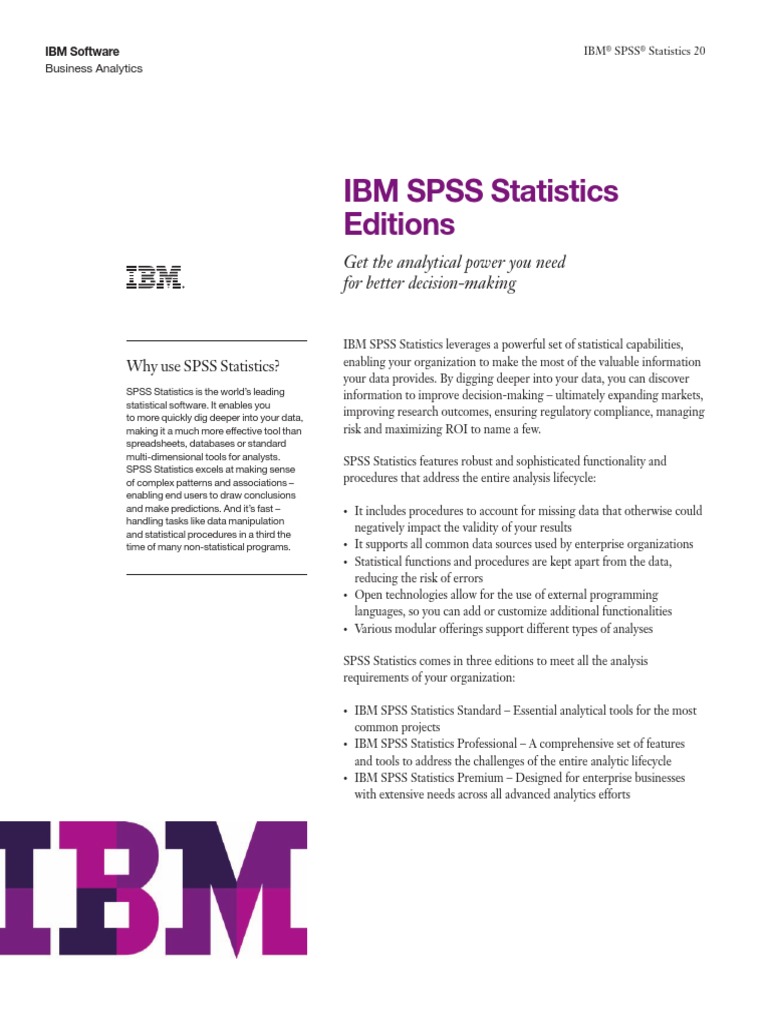 IBM SPSS Statistics Editions: Get The Analytical Power You Need For ...