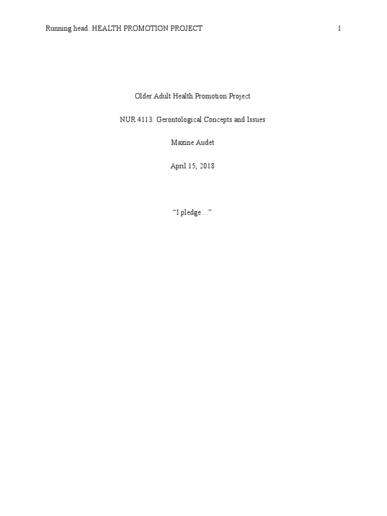 Health Promotion Project Paper | PDF | Clinical Medicine | Learning