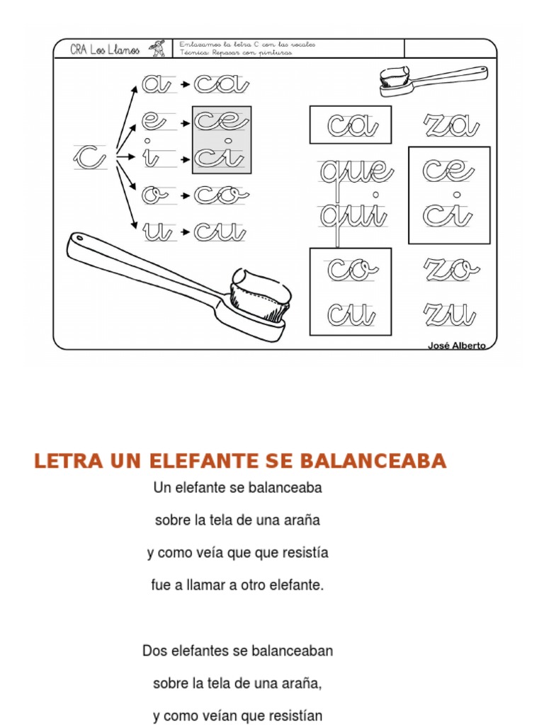 Letra Un Elefante Se Balanceaba | PDF