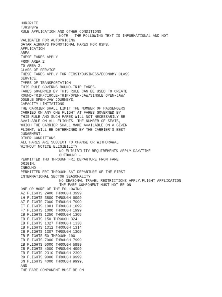 Fare Rules | PDF | Fare | Ticket (Admission)