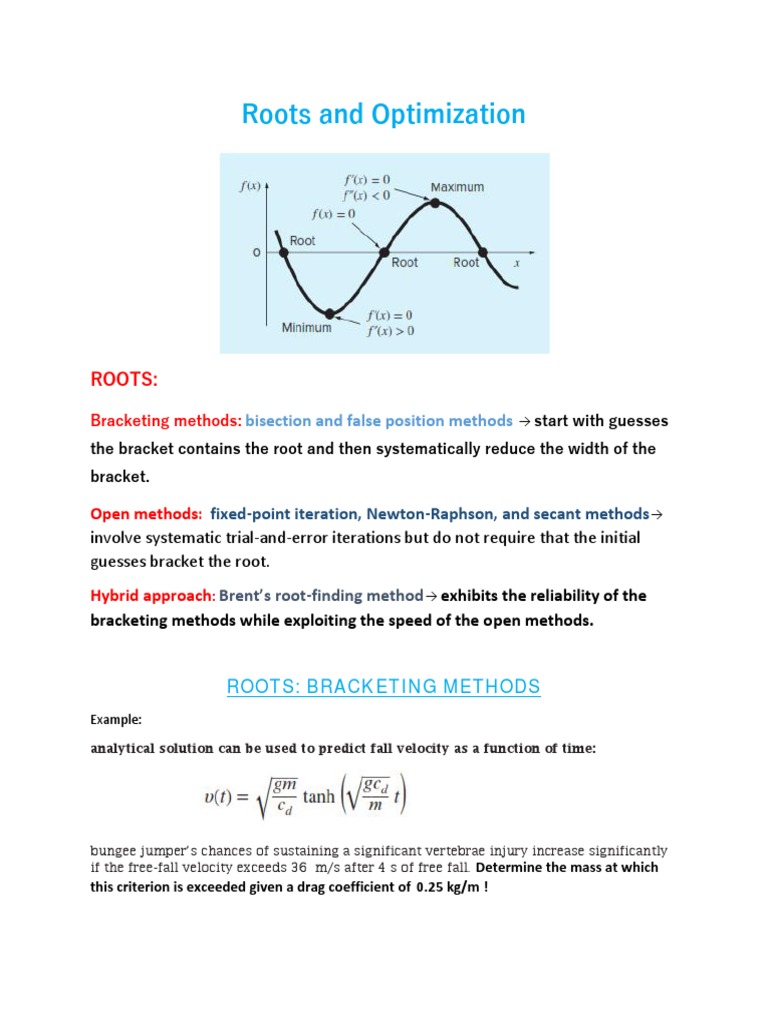 Roots - Bracketing Methods | Download Free PDF | Mathematics Of Computing | Algorithms And Data ...