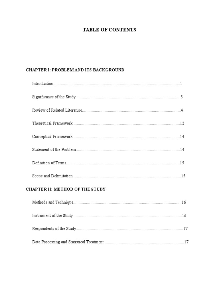 TABLE OF CONTENTS (Research0 | PDF | Cognitive Science | Scientific Method