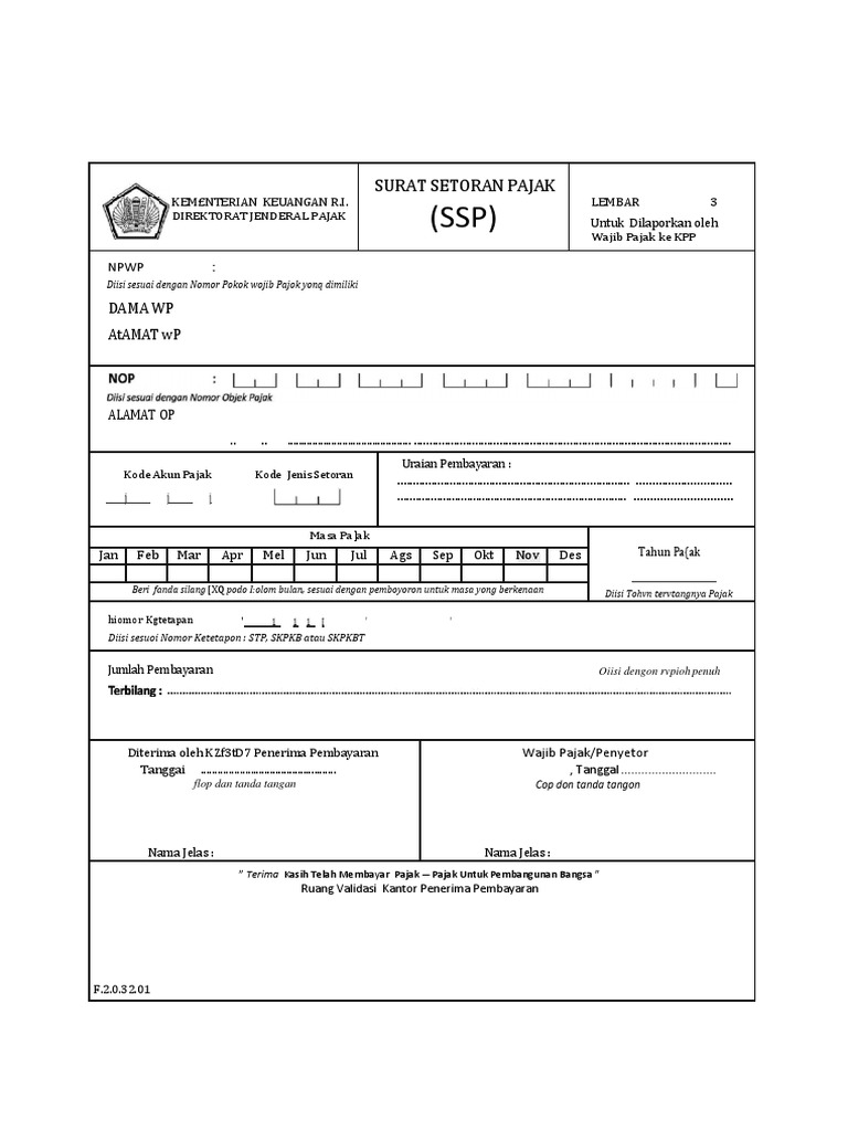 Formulir SSP Lembar 3 | PDF