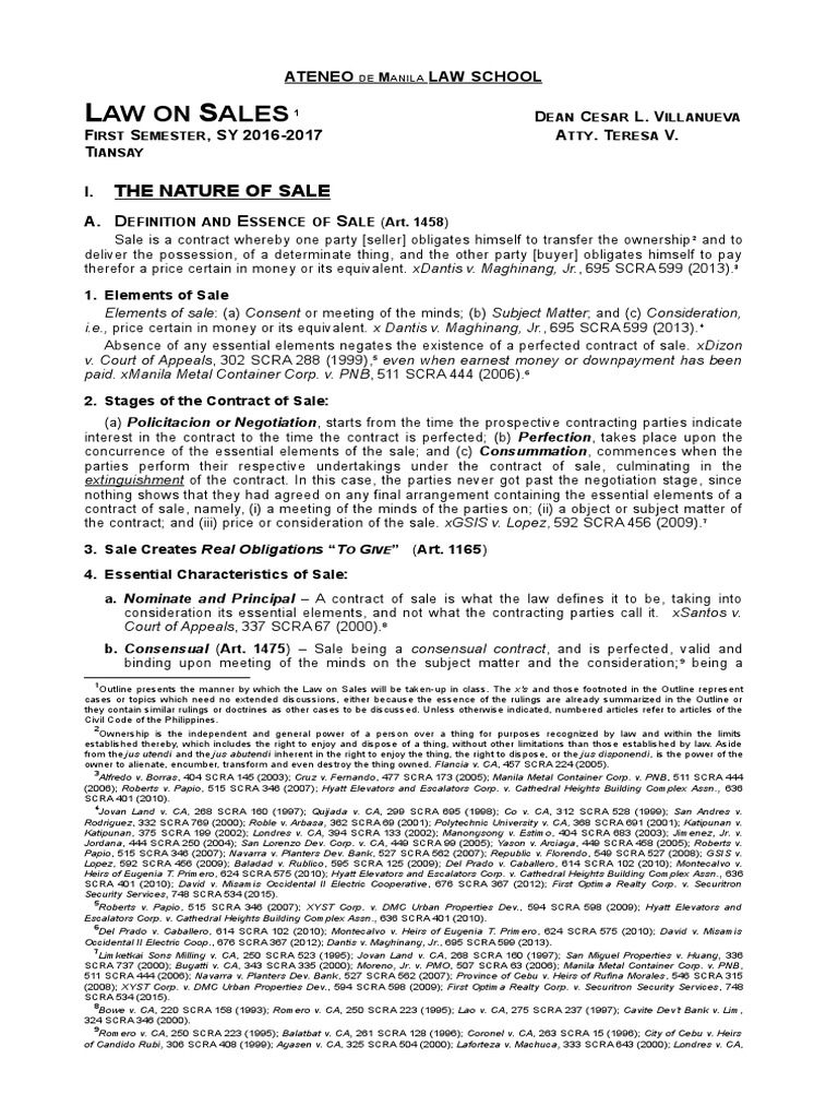 2016 Sales Class Rules | PDF | Consideration | Mortgage Law