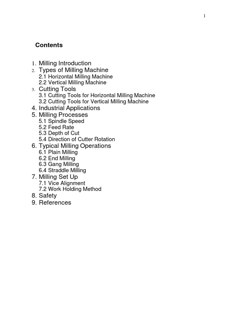 Milling Introduction Types of Milling Machine | PDF | Machining | Gear