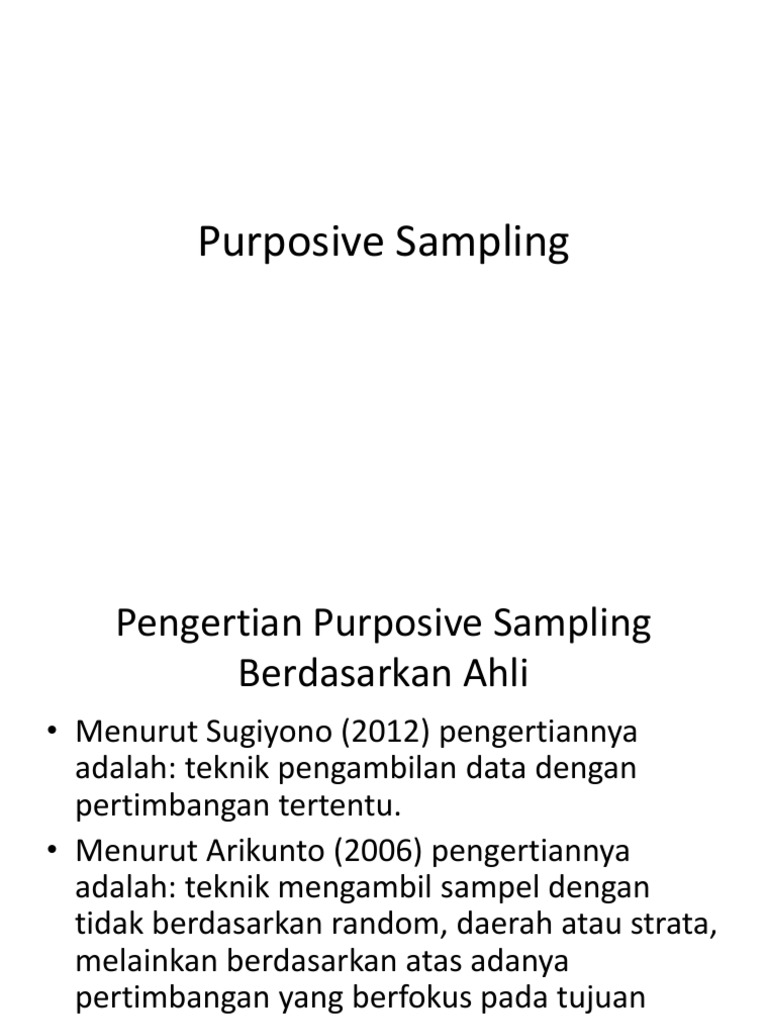 Teknik Purposive Sampling dan Snowball | PDF | Karier & Perkembangan