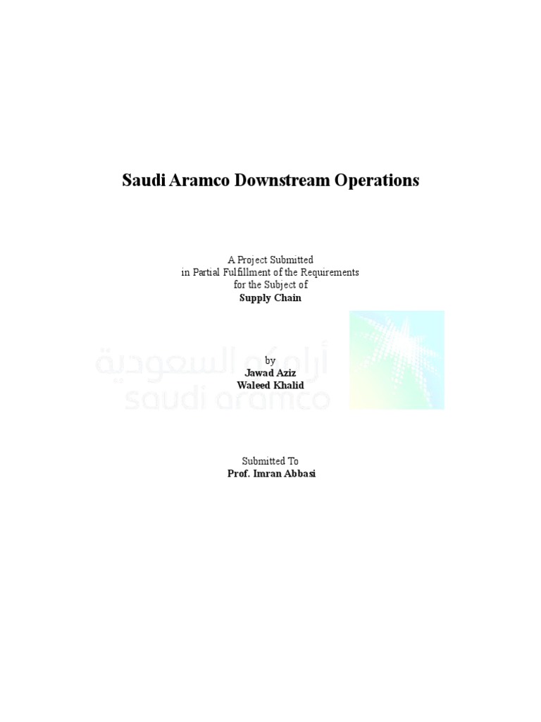 Saudi Aramco Downstream Operations Overview | PDF | Chemical Process ...