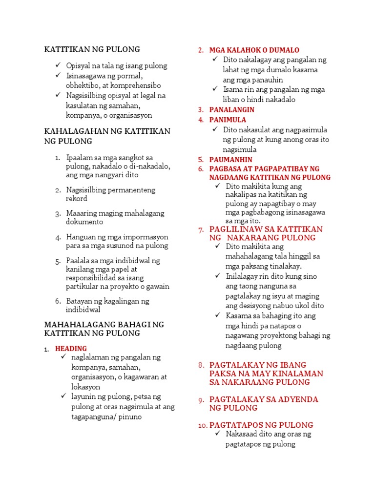 Filipino Lecture | PDF