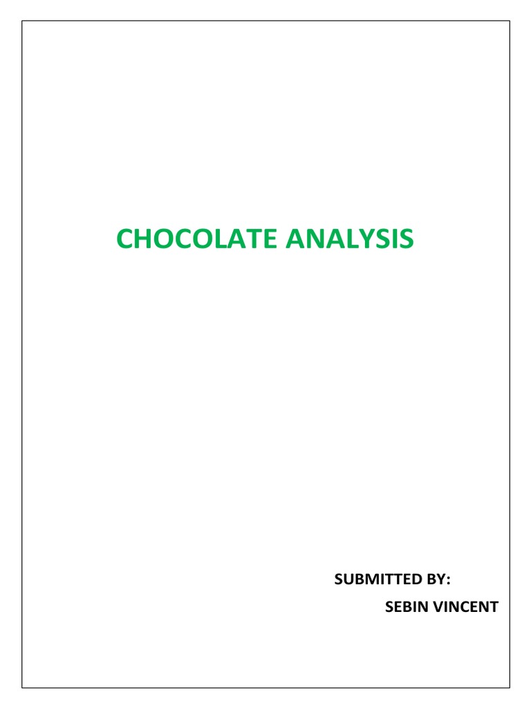Chocolate Analysis Reveals Nutrients and Metals | PDF | Chocolate ...