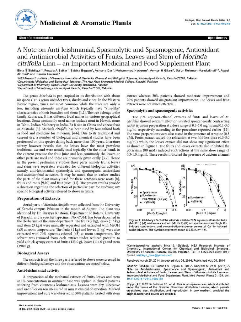 Medicinal & Ar Medicinal & Aromatic Plants Omatic Plants: Research ...
