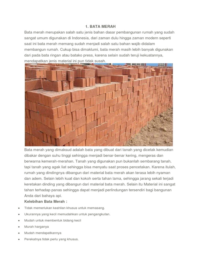 Bata, Batako Dan Bata Ringan | PDF
