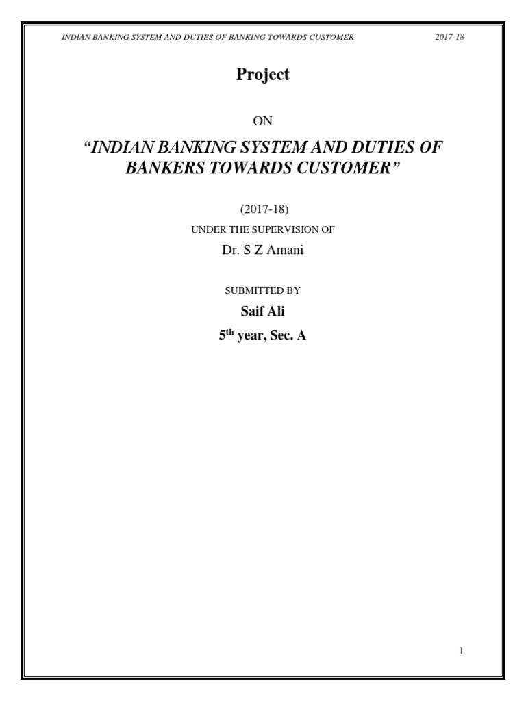 Project Report On Indian Banking System | PDF | Reserve Bank Of India ...