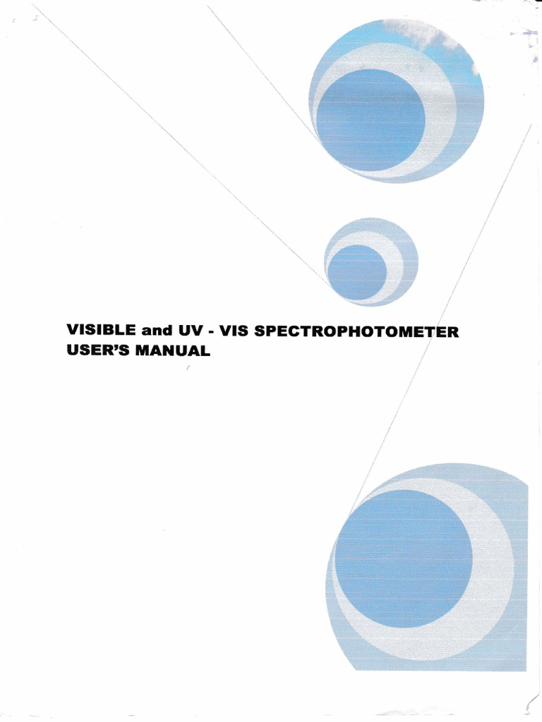 Visible and UV-VIS Spectrophotometer User's Manual | Ultraviolet ...