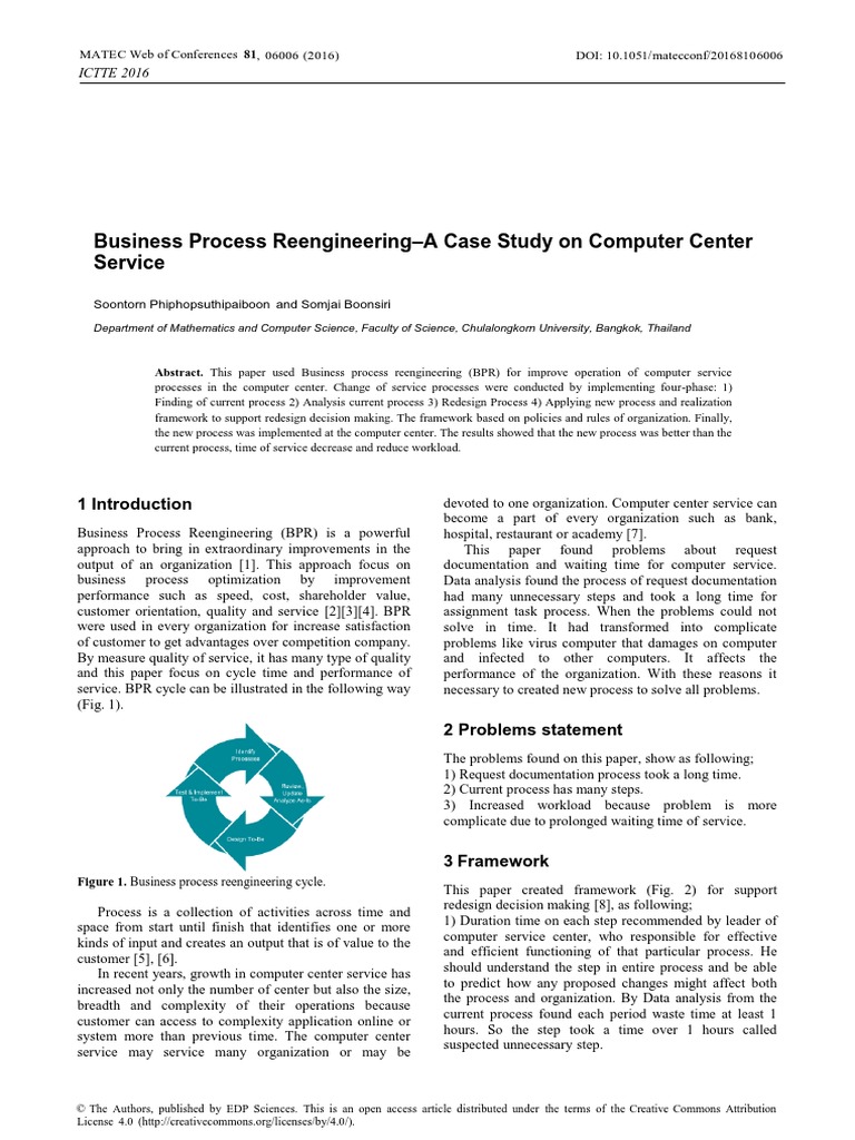 Business Process Reengineering - A Case Study On Computer Center ...
