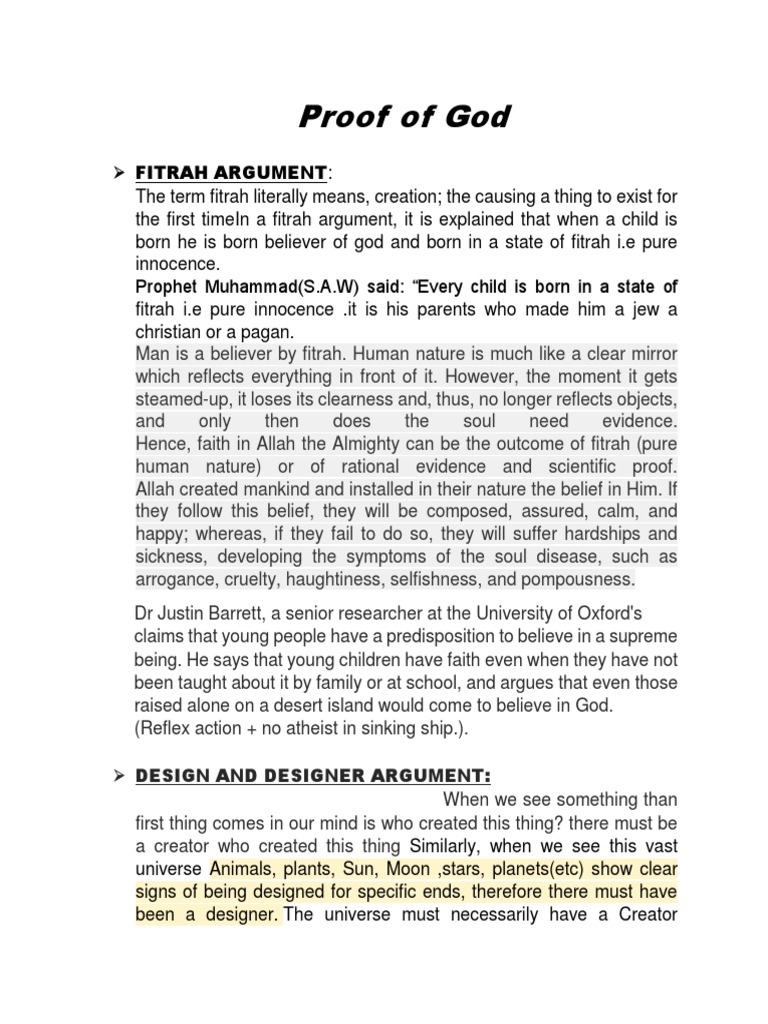 Proof of God's Existence | PDF | Universe | God