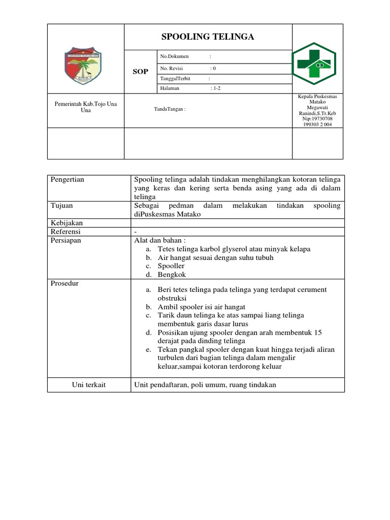 Sop Spooling Telinga | PDF