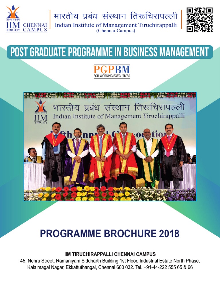 IIM Tiruchirappalli Post Graduate Programme in Business Management ...