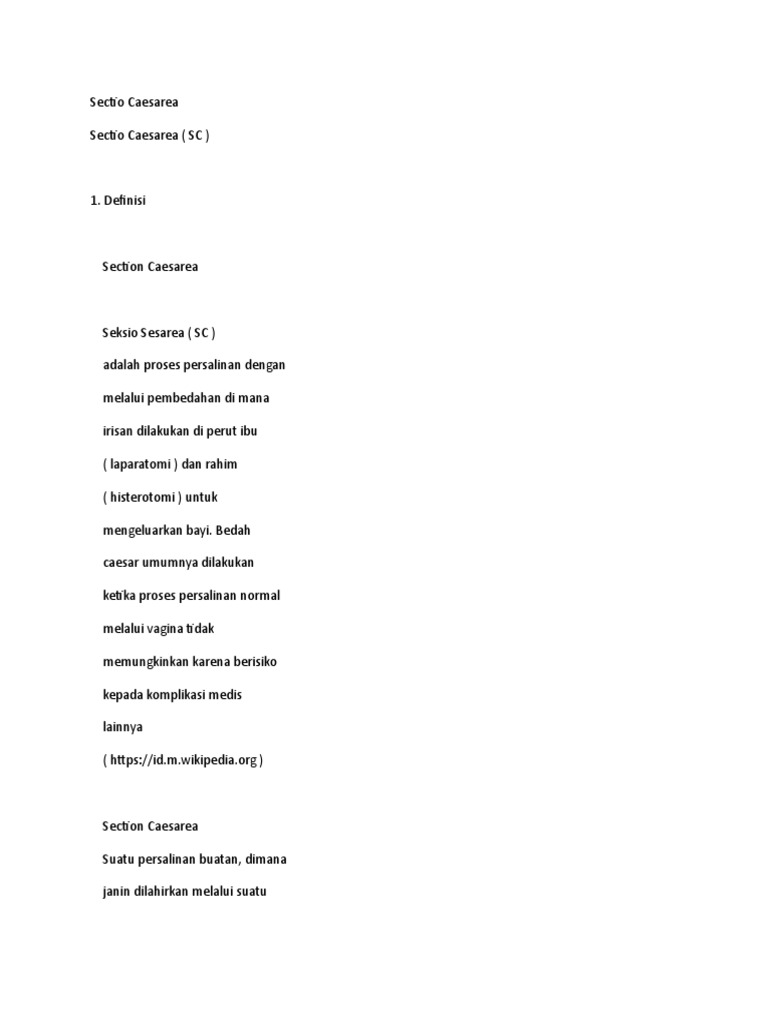 Sectio Caesarea | PDF