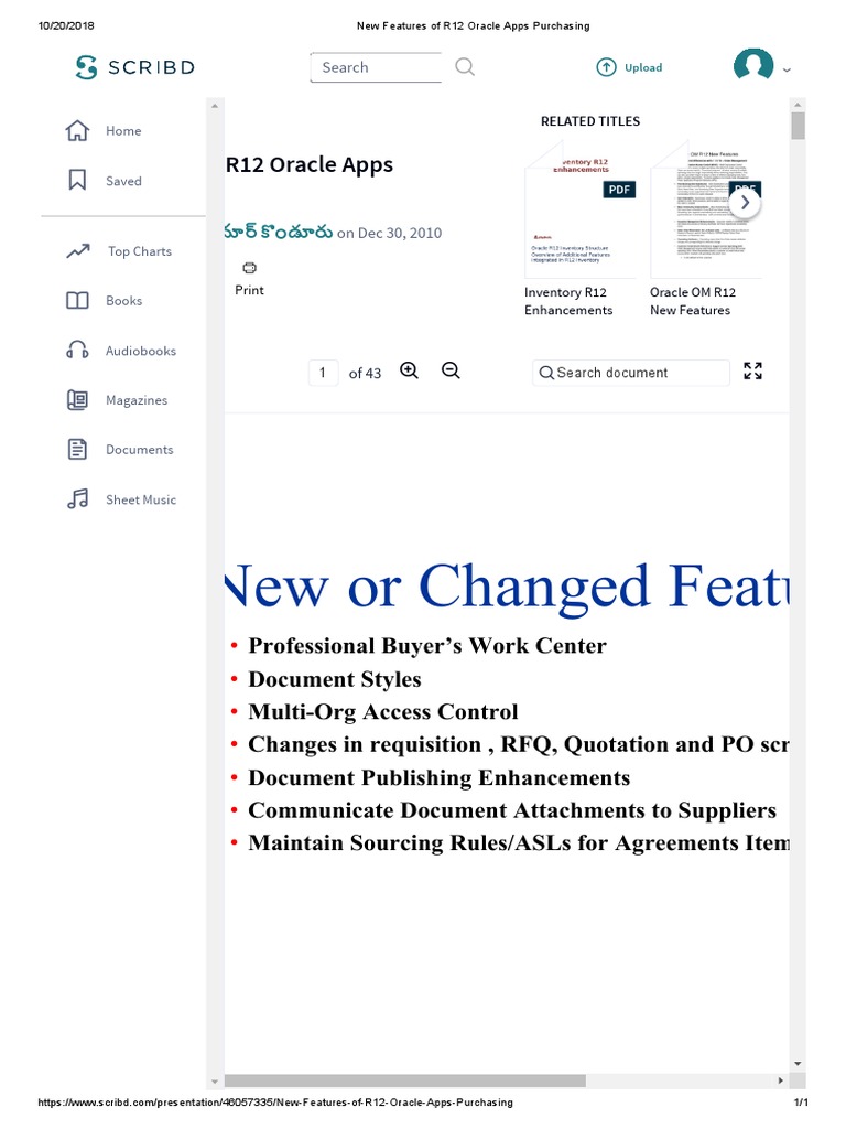 New Features Of R12 Oracle Apps Purchasing Download Pdf