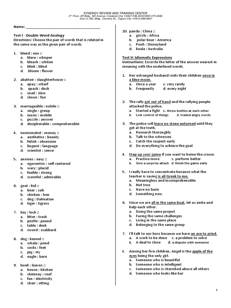 Final Answer Sheet | PDF | Nature