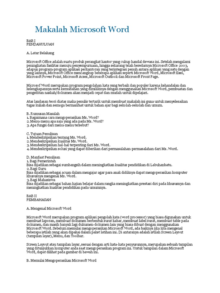 Makalah Microsoft Word | PDF