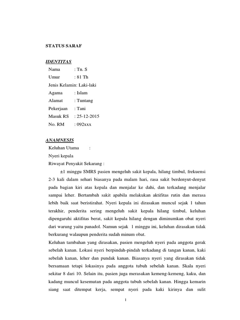 Laporan Kasus Cephalgia | PDF