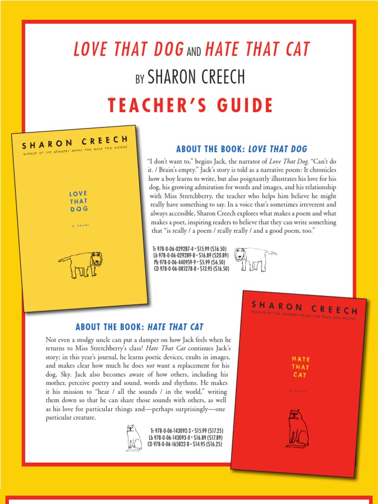 Teacher'S Guide: Love That Dog Hate That Cat | Download Free PDF ...