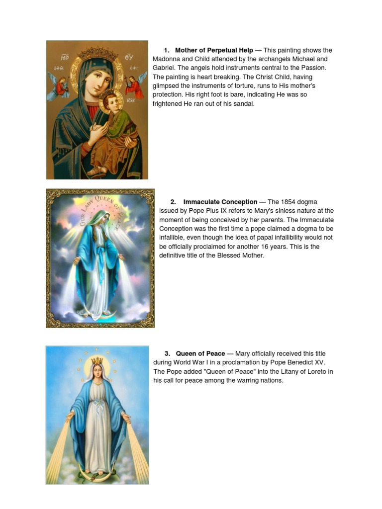 Titles of Mary | PDF | Mary, Mother Of Jesus | Catholic Spirituality