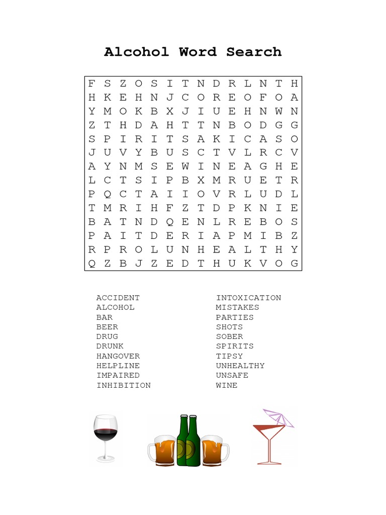 Alcohol Awareness Word Search | PDF