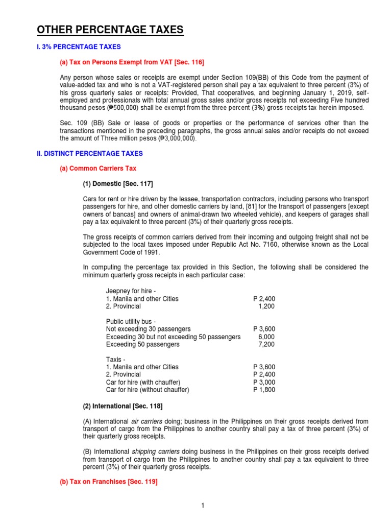 Other Percentage Taxes | PDF | Stocks | Insurance