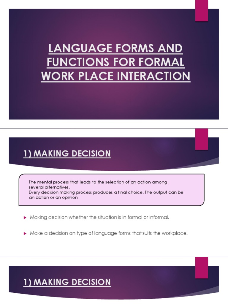 Formal (Interaction at Workplace) | PDF | Subject (Grammar) | Clause
