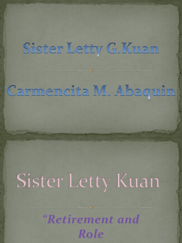 Sister Letty Kuan | PDF | Relaxation (Psychology) | Nursing