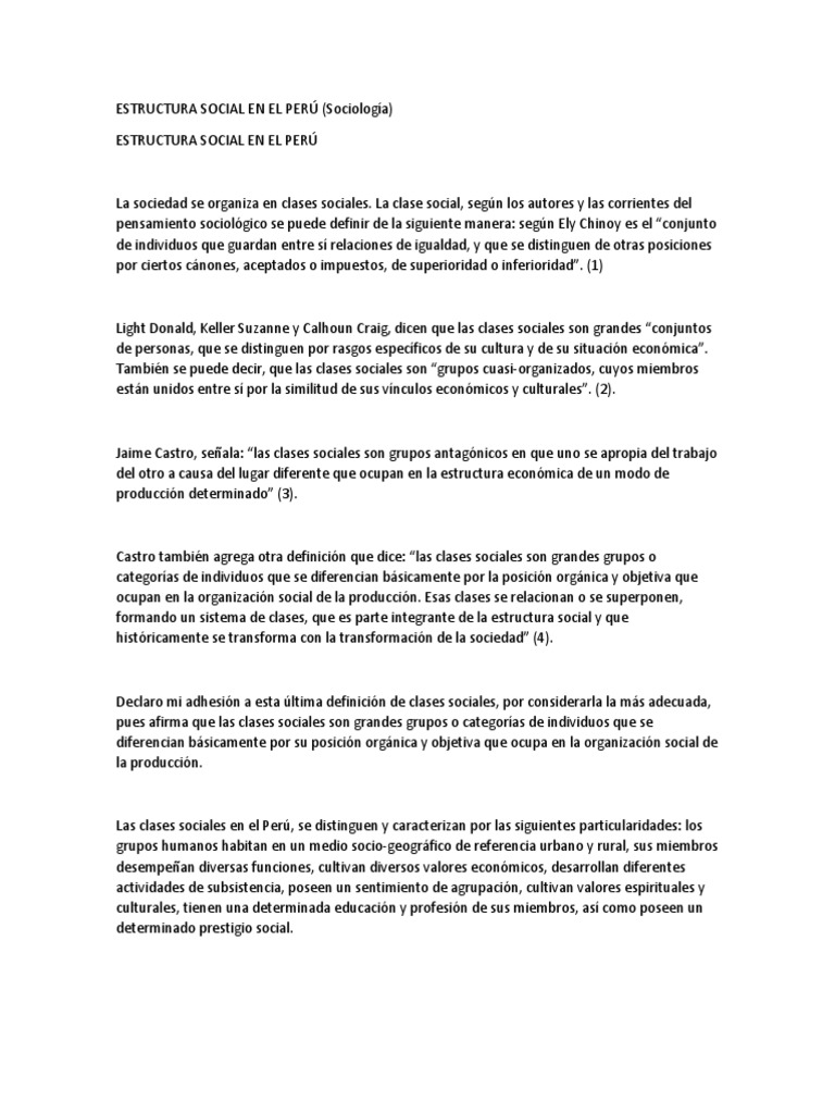 Estructura Social en El Perú | PDF | Familia | Sociedad