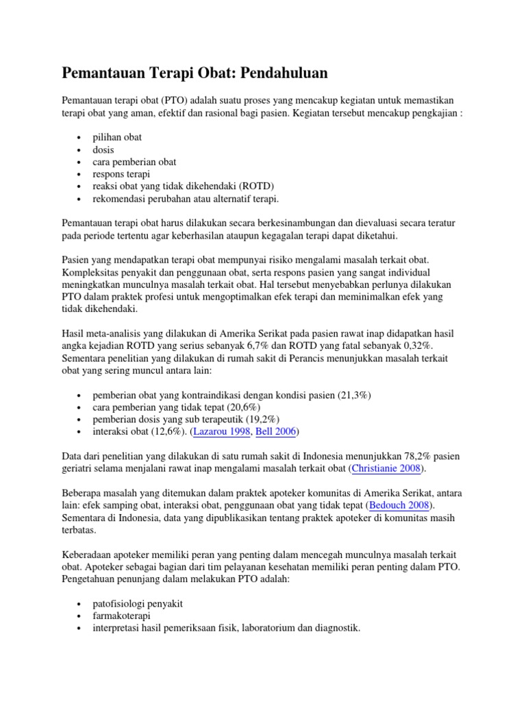 Pemantauan Terapi Obat | PDF