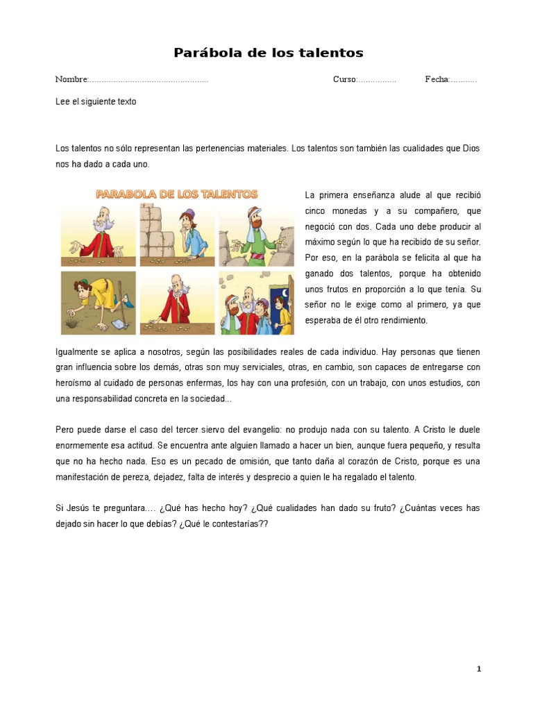 Parábola de Los Talentos | PDF | Jesús
