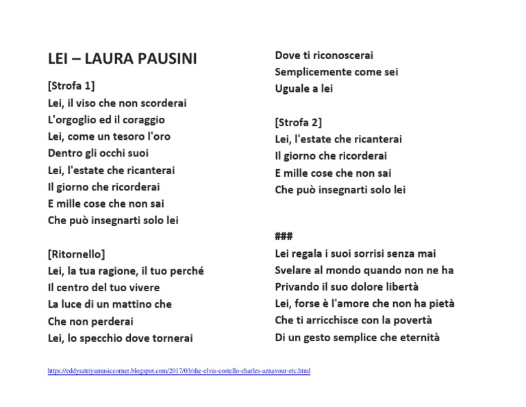 LEI - Laura Pausini | PDF