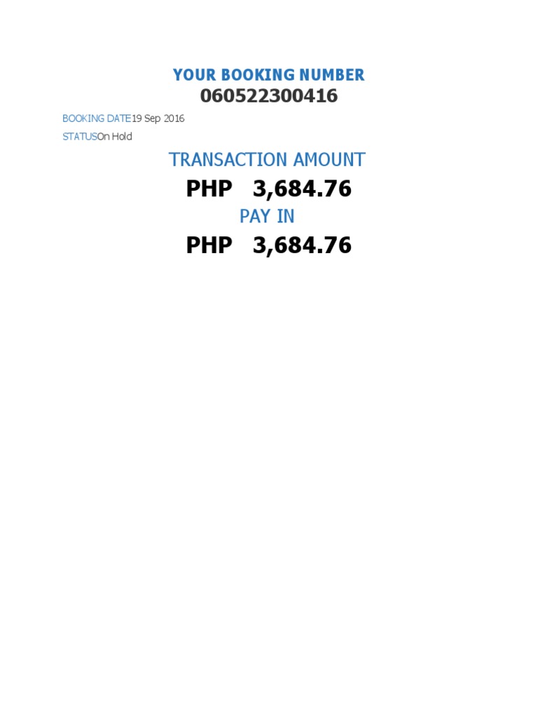 Your Booking Number | PDF