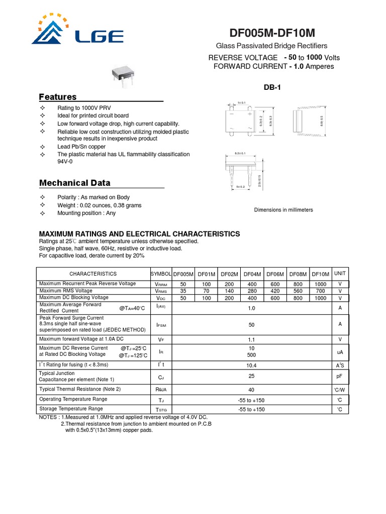 DF10M PDF | PDF | Rectifier | Capacitor
