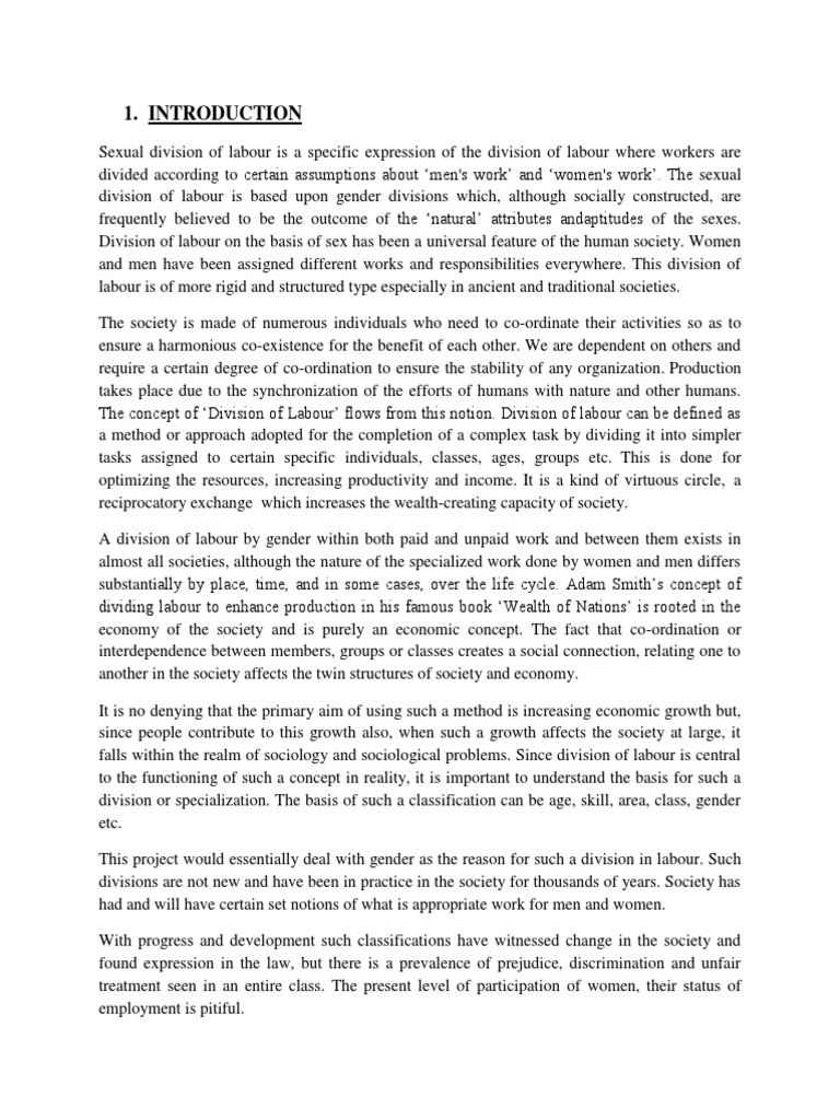 Gender Division of Labor Explained | PDF | International Labour ...