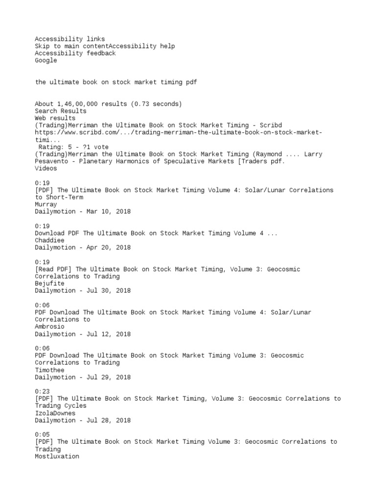 Ultimate Stock Market Timing Guide | PDF | Stock Market | Stocks