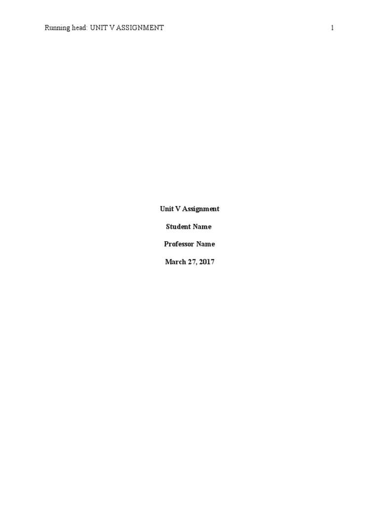UnitV Assignment Template | PDF | Occupational Safety And Health | Learning
