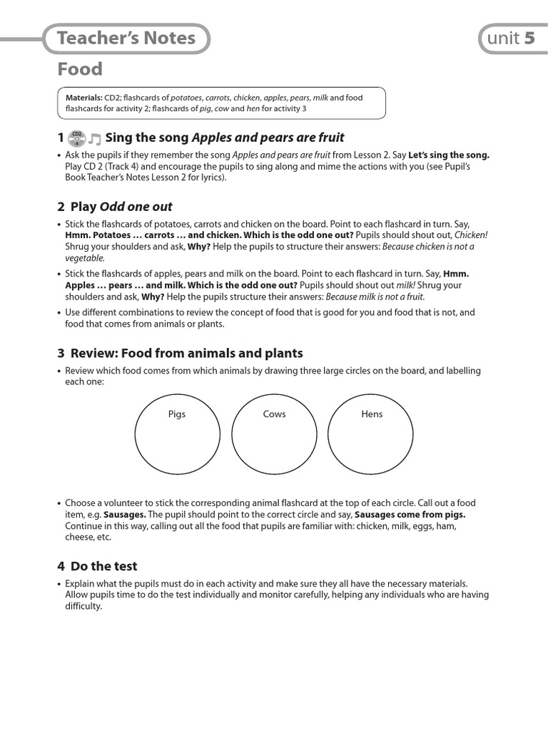 Food Lesson Activities for Kids | PDF | Wellness
