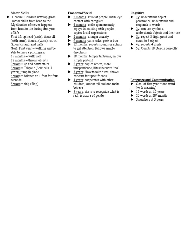 Peds Developmental Stages | PDF
