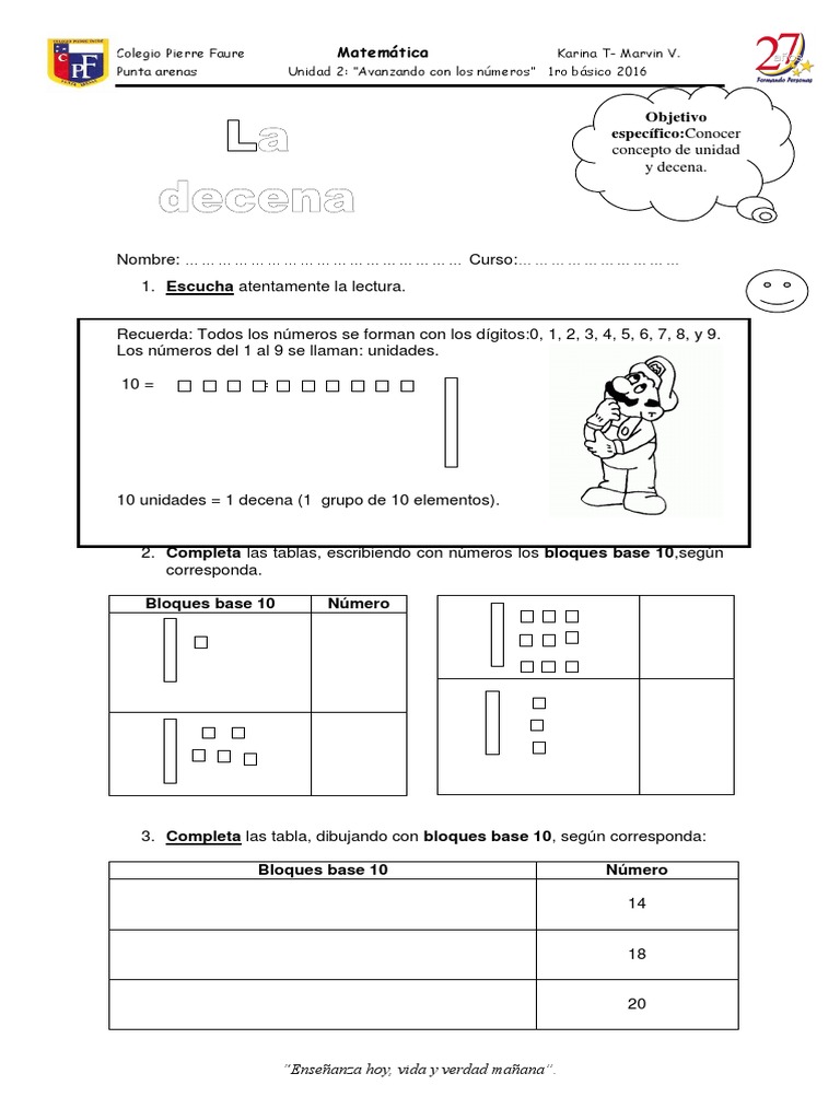 Unidades y Decenas | PDF | Enseñanza de matemática