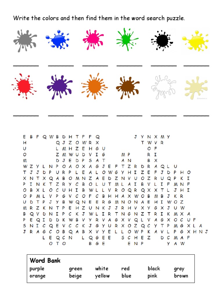 Colors Word Search | PDF