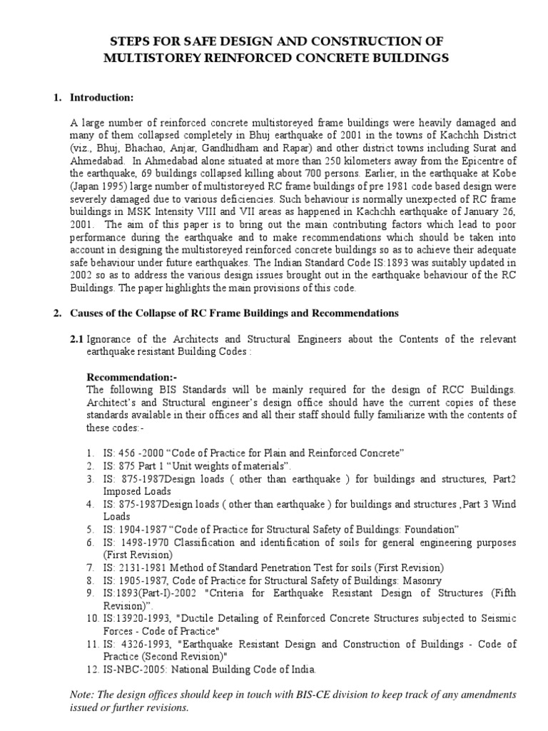 Steps For RCC Design 10.01.08 | PDF | Beam (Structure) | Column