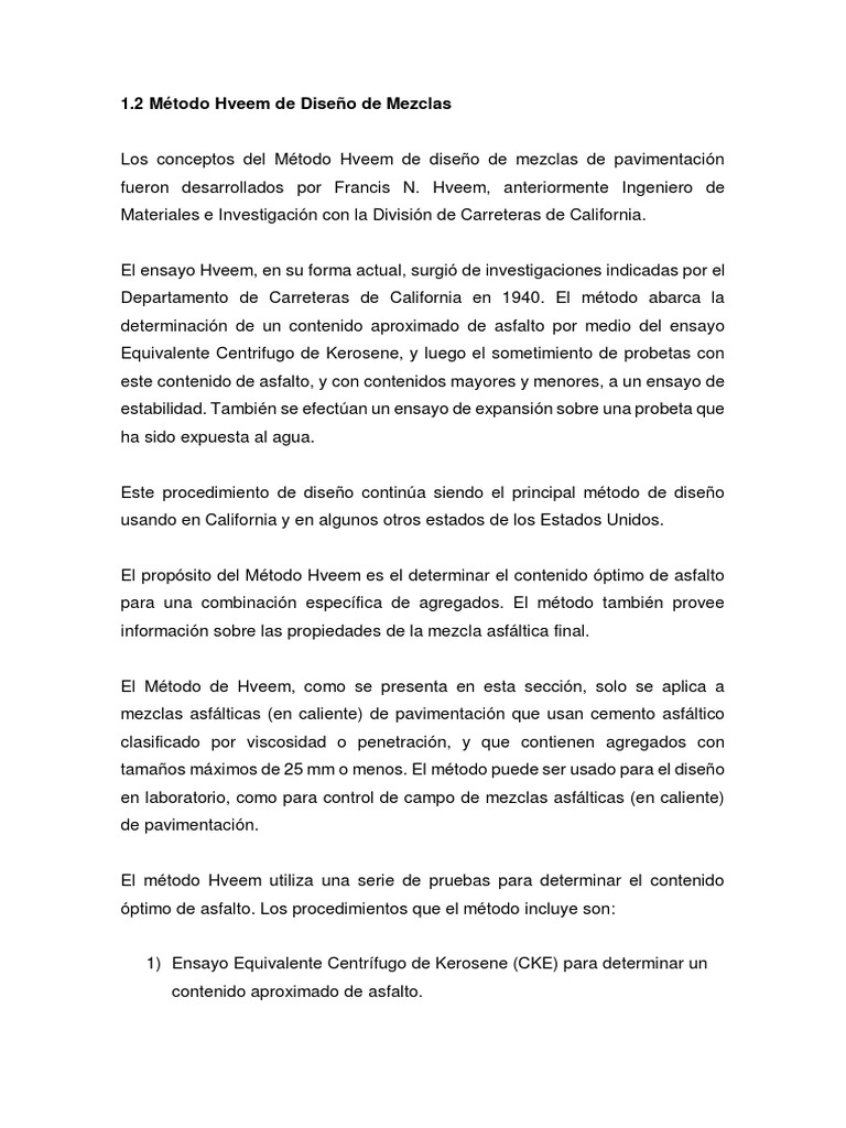 Método Hveem de Diseño de Mezclas | PDF | Aluminio | Agua