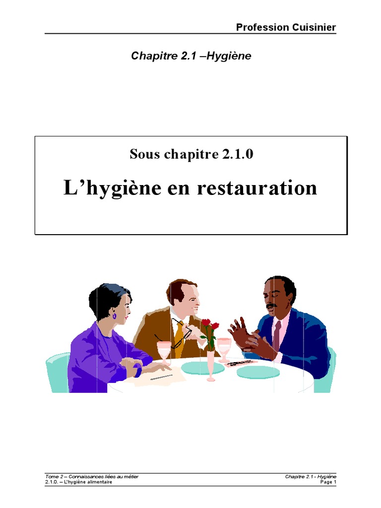 210 - Hygiene en Restauration | PDF | Hygiène | Hygiène des aliments