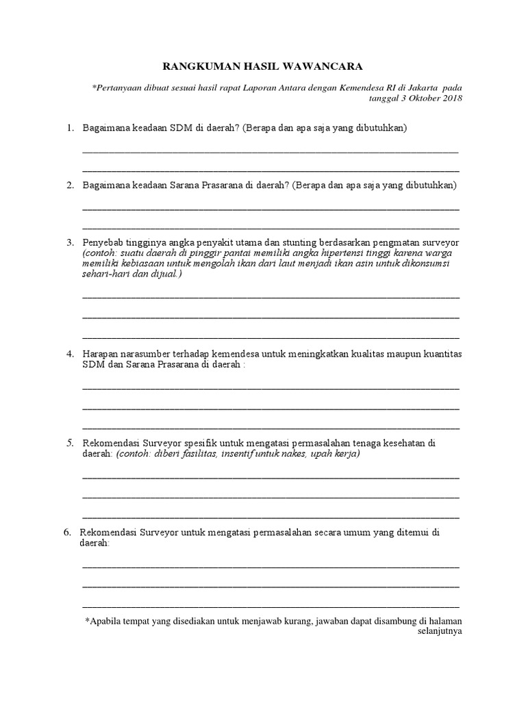 Rangkuman Hasil Wawancara | PDF